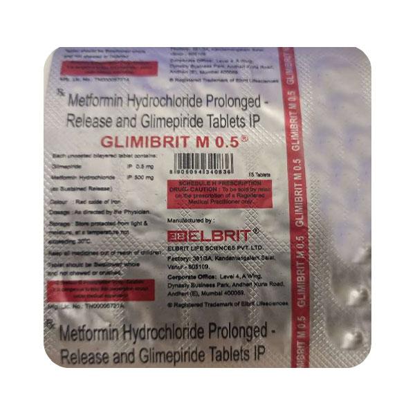 GLIMIBRIT M 0.5 Tablet 15's Price, Uses, Side effects, Substitutes ...