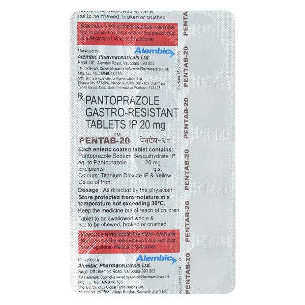 Buy PENTAB 20 Tablet 15's Online at Upto 25% OFF | Netmeds