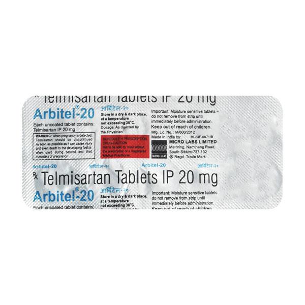 Arbitel 20mg Tablet 10'S : Price, Uses, Side Effects | Netmeds