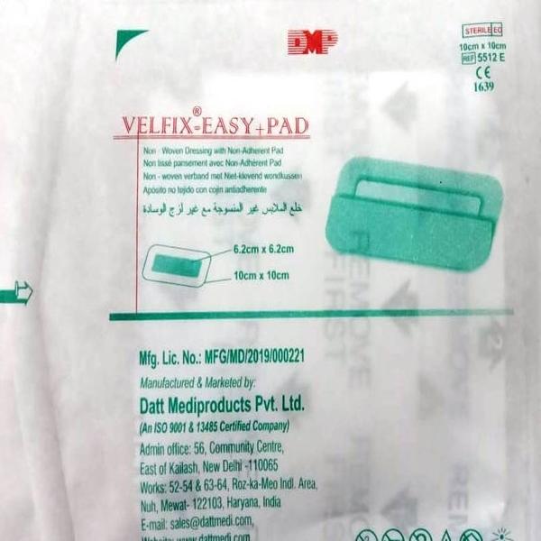 Buy Velfix - Easy + Pad Non Woven Dressing with Non Adherent Pad (5512E ...
