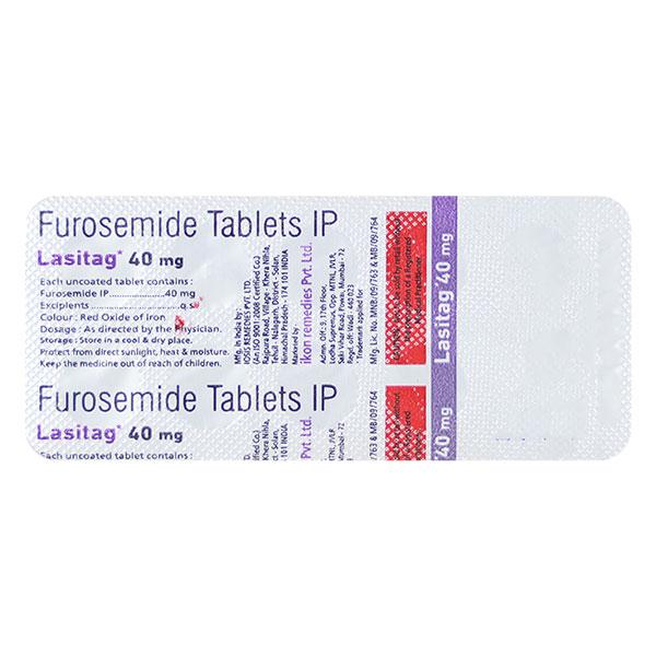 LASITAG 40mg Tablet 10's Price, Uses, Side effects, Substitutes | Netmeds