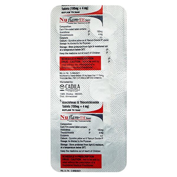 Nuflam TH Semi Tablet 10'S Price, Uses, Side effects, Substitutes | Netmeds