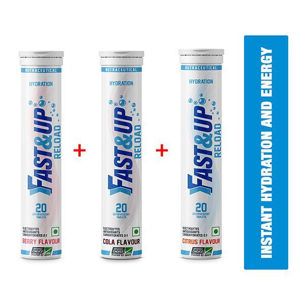 Fast&Up Reload Hydration Effervescent Tablet - Assorted Flavour (Pack ...