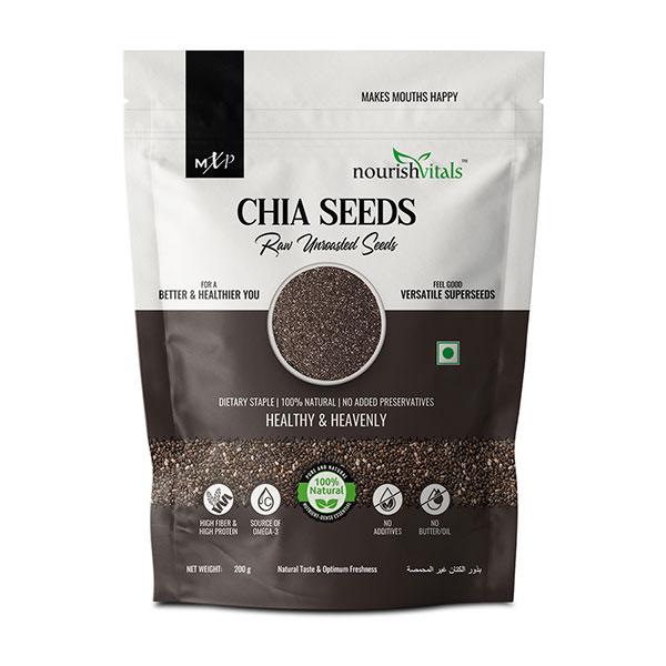 Buy NourishVitals Chia Raw Unroasted Seeds 200 gm Online at Discounted ...