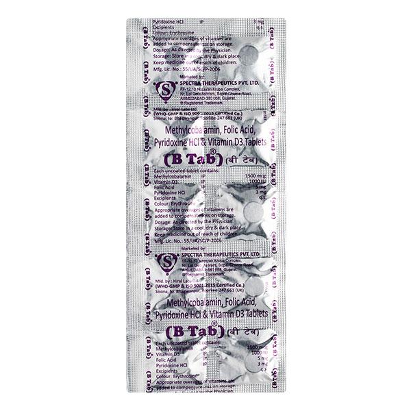 B TAB Tablet 10's Price, Uses, Side effects, Substitutes | Netmeds