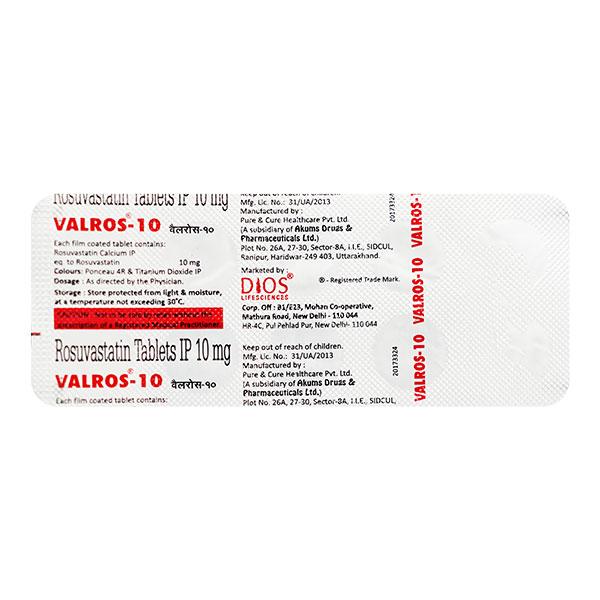 VALROS 10mg Tablet 10's Price, Uses, Side effects, Substitutes | Netmeds