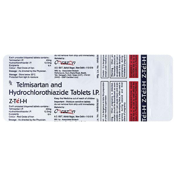 Z TEL H 40mg Tablet 10's : Price, Uses, Side Effects | Netmeds