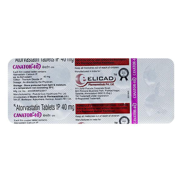 CANATOR 40 Tablet 10's Price, Uses, Side effects, Substitutes | Netmeds