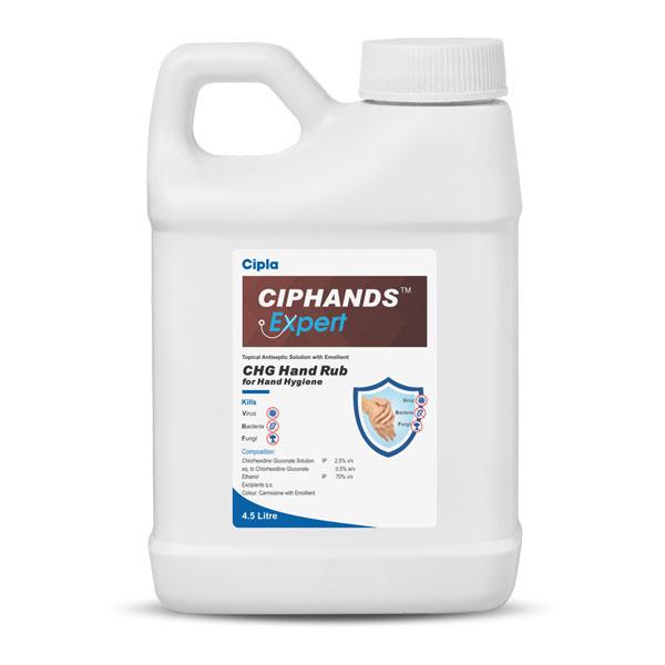 Buy Ciphands Expert CHG Hand Rub Solution 4.5 litre Online at ...