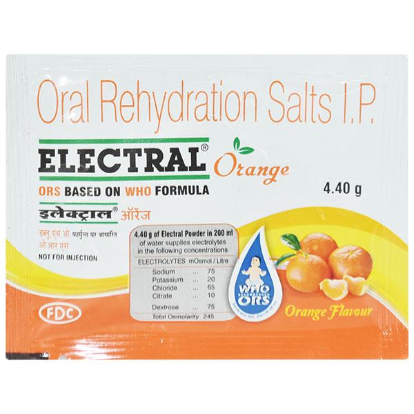 ELECTRAL POWDER ORANGE FLAVOUR 4.40gm Sachet 1's : Price, Uses, Side ...