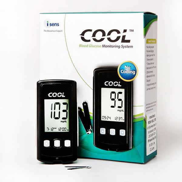 Buy i-Sens Cool Blood Glucometer with Test Strips 100's - Black Online ...