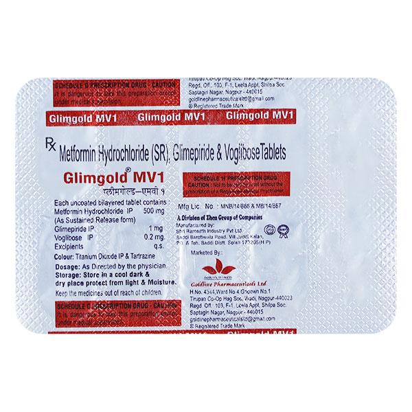 GLIMGOLD MV1 Tablet 10's : Price, Uses, Side Effects | Netmeds