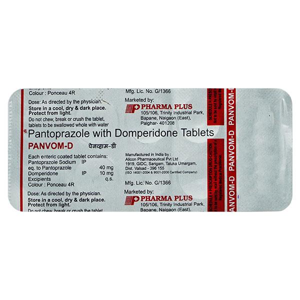 PANVOM D Tablet 10's Price, Uses, Side effects, Substitutes | Netmeds