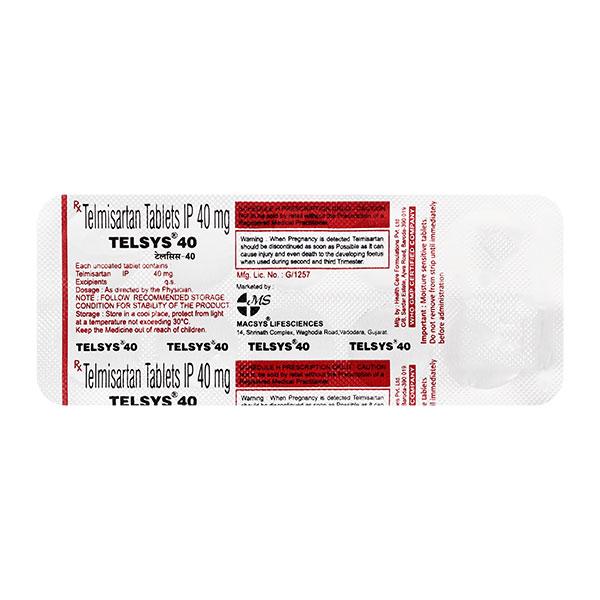 Buy TELSYS 40mg Tablet 10's Online at Upto 25% OFF | Netmeds