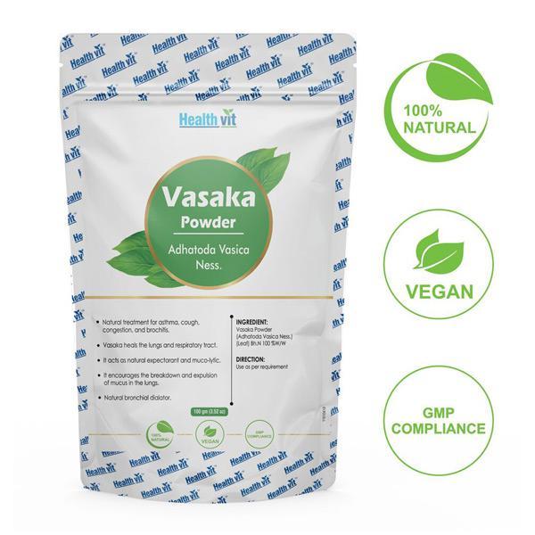 Healthvit Natural Vasaka Powder (Adhatoda Vasica Ness) 100 GM