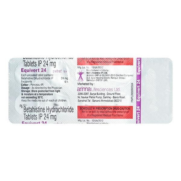 EQUIVERT 24mg Tablet 10's