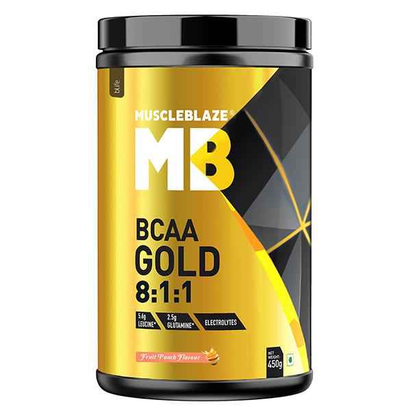 MuscleBlaze BCAA Gold 8-1-1 Powder - Fruit Punch 450 gm