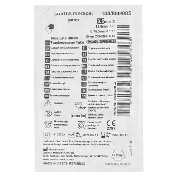 Buy Portex Blue Line Ultra Tracheostomy Tube (8.5 mm) 1's Online at ...