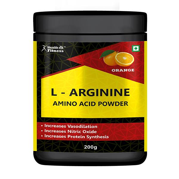 Buy Healthvit Fitness L-Arginine Amino Acid Powder - Orange Flavour 200 gm Online at Discounted ...