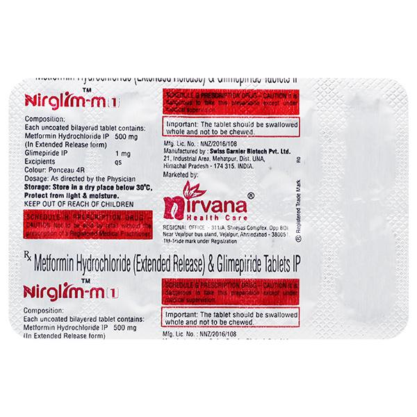 Buy NIRGLIM M1 Tablet 10's Online at Upto 25% OFF | Netmeds