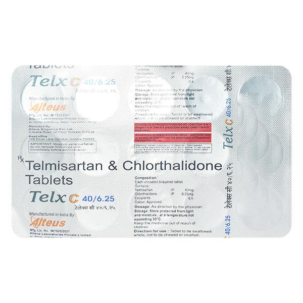 TELX C 40/6.25 Tablet 15's Price, Uses, Side effects, Substitutes | Netmeds