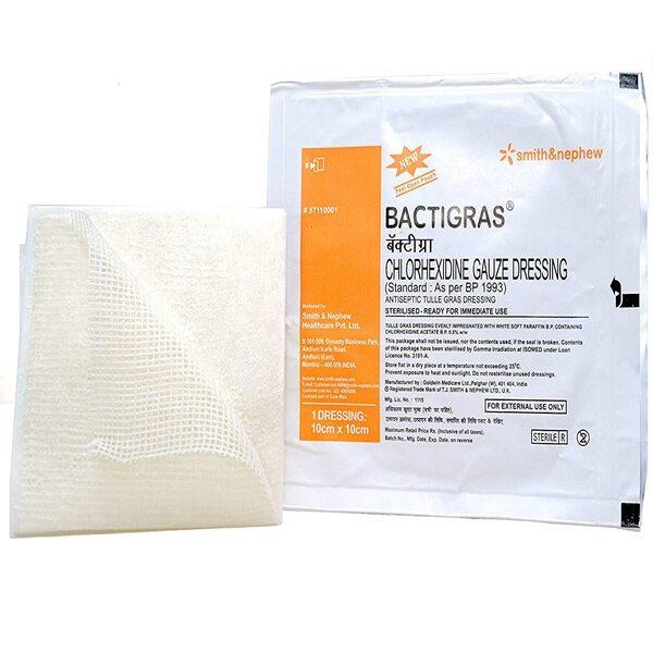Buy Smith & Nephew Bactigras Chlorhexidine Gauze Dressing (10 cm x 10 ...