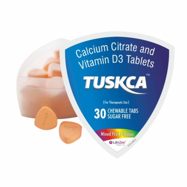 LifeZen Tuskca Calcium with Vitamin D3 Chewable Tablet - Mixed Fruit 30 ...