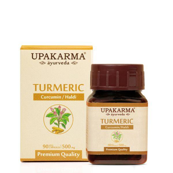 Upakarma Ayurveda Turmeric 500 mg Veg Capsule 90's Online at Discounted ...