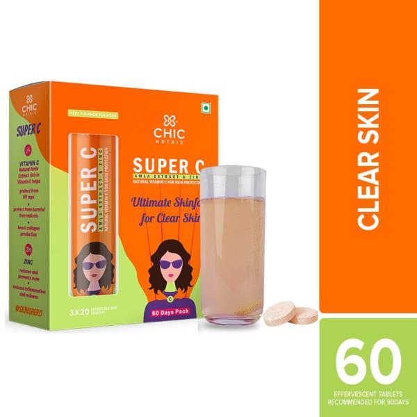 Chicnutrix Super C- Amla Extract and Zinc Effervescent Tablet - Orange ...