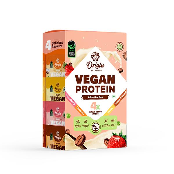 Origin Nutrition Vegan Protein Powder - Multi Flavour (Pack of 4 x 180 ...