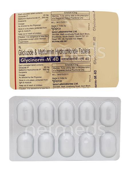 Glycinorm M 40mg Tablet 10'S