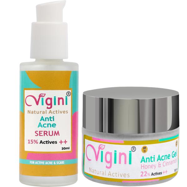 Vigini Natural Actives Anti Acne Serum 30 ml + Anti Acne Gel - Honey ...