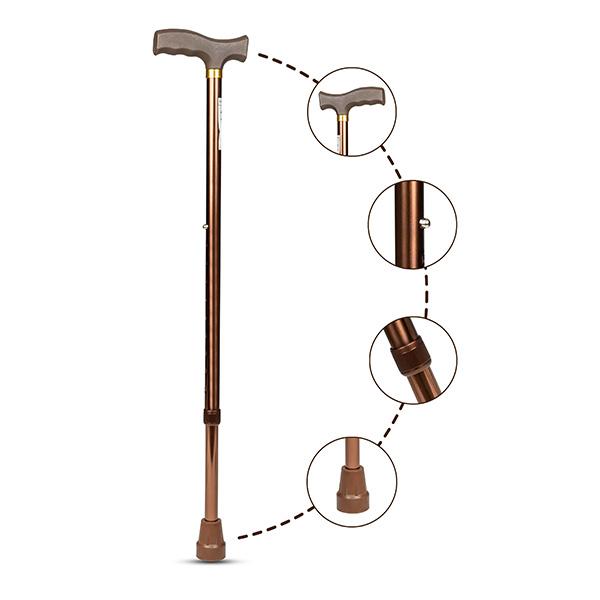 Buy Entros Height Adjustable Walking Stick - Brown (KL920L) Online at ...