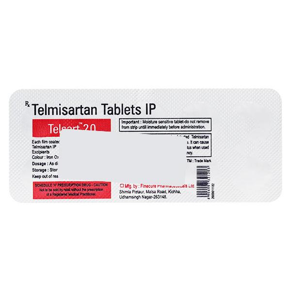 Buy TELSART 20 Tablet 10's Online at Upto 25% OFF | Netmeds