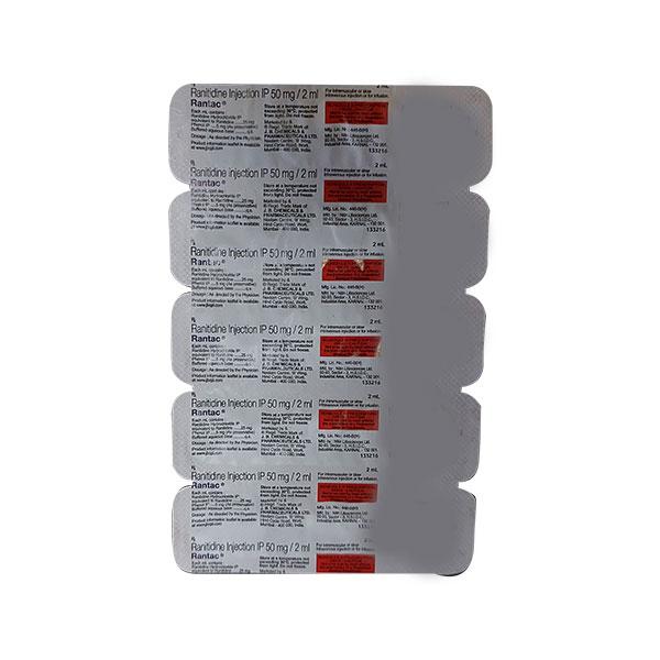 RANTAC Injection 2ml Price, Uses, Side effects, Substitutes | Netmeds