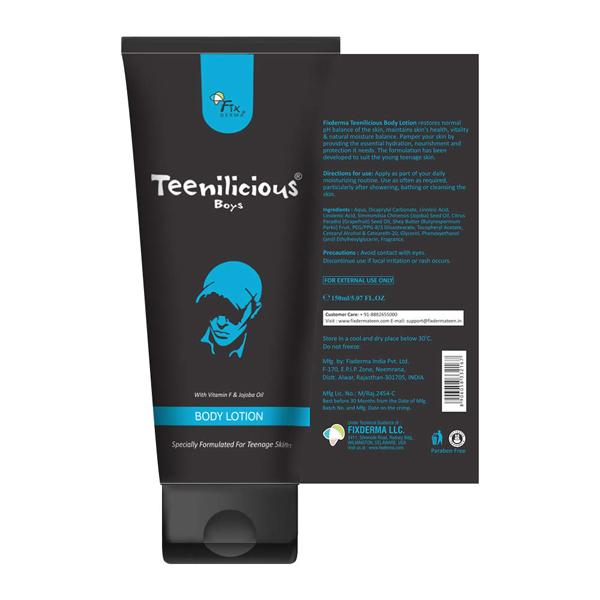 Buy Fixderma Teenilicious Body Lotion (Boys) - Vitamin F & Jojoba Oil ...