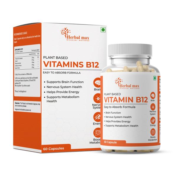 Buy Herbal Max Plant Based Vitamins B12 Capsule 60's Online at ...