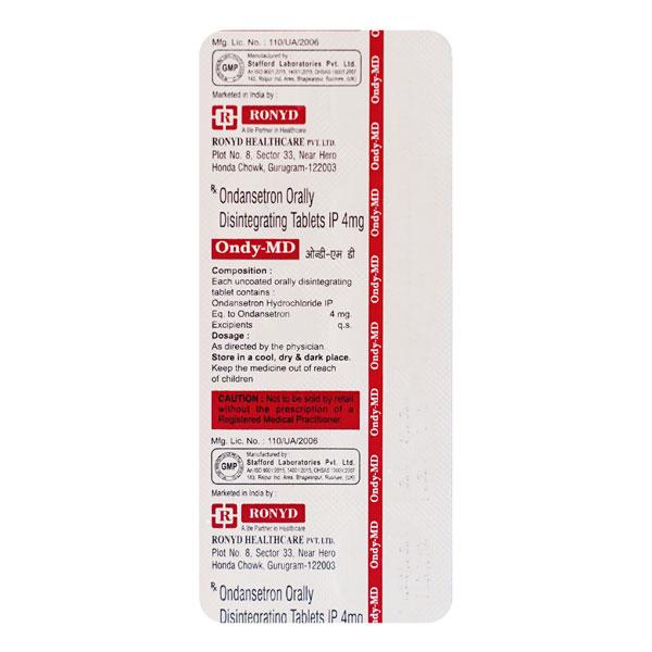 ONDY MD 4 Tablet 10's Price, Uses, Side effects, Substitutes | Netmeds