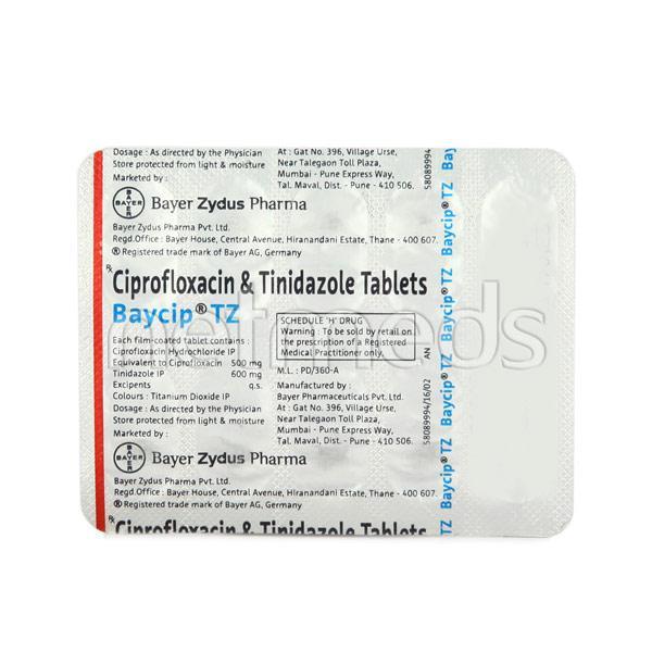 Baycip TZ Tablet 10'S Price, Uses, Side effects, Substitutes | Netmeds
