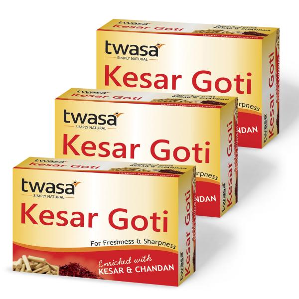 Twasa Kesar Goti Bath Soap - Kesar & Chandan (Pack of 3 x 25 gm)