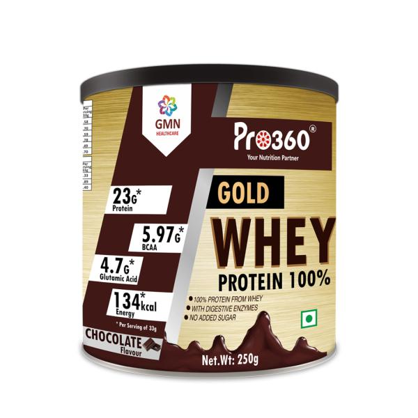 Buy Pro360 Gold Whey 100% Protein Powder - Chocolate Flavour 250 gm ...