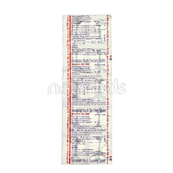 Atorva MD 80mg Tablet 10'S