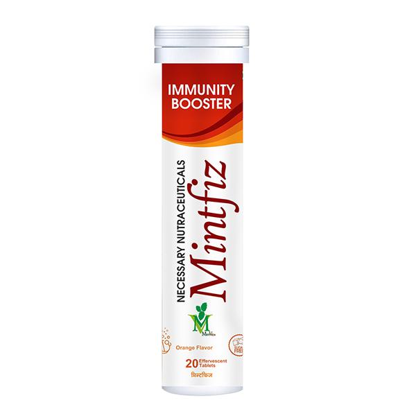 Mint Veda Immunity Booster Effervescent Tablet - Orange Flavour 20's ...
