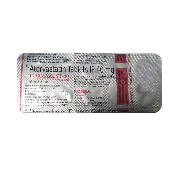 Torvazest 40mg Tablet 10'S - Buy Medicines online at Best Price from ...