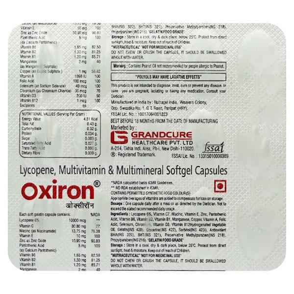Buy OXIRON Soft Gelatin Capsule 15's Online at Upto 25% OFF | Netmeds