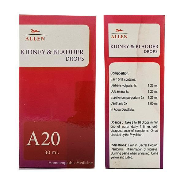 Allen A20 Kidney and Bladder Drops 30 ml online at best price-Homeopathy