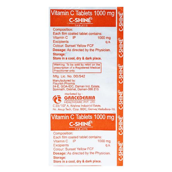 C SHINE Tablet 10's Price, Uses, Side effects, Substitutes | Netmeds