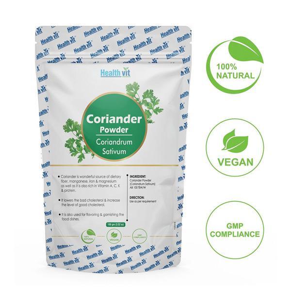HealthVit Natural Coriander Powder (Coriandrum Sativum) 100 gm online ...