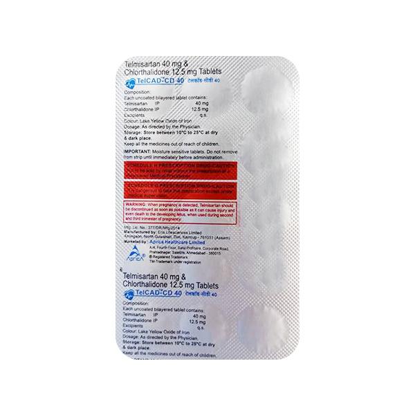 TEL CAD CD 40mg Tablet 15's : Price, Uses, Side Effects | Netmeds