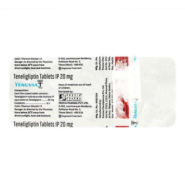 TENUVIA 20mg Tablet 10's : Price, Uses, Side Effects | Netmeds